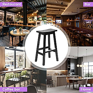 Bar Stools Set of 2, 30 Inch Counter Height Bar Stools with Footrest, Solid Wooden Frame Bar Stools for Kitchen Counter, Backless Farmhouse Bar Stool Counter Stool, Breakfast Barstool Set of 2
