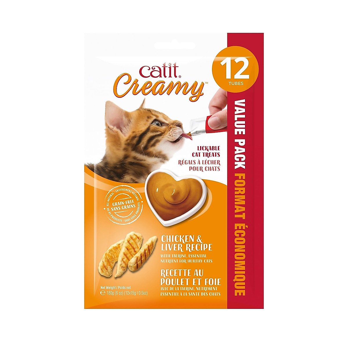 Catit Creamy Lickable Cat Treat – Hydrating and Healthy Treat for Cats of All Ages - Assortment, 72-Pack