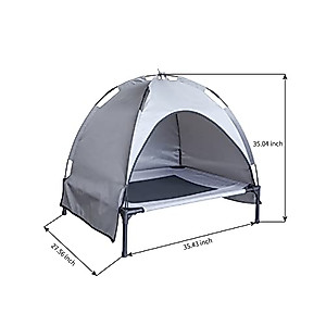 VANFOND Elevated Dog Bed with Canopy , Raised Mesh Canopy Pet Cot for Small/Medium Dogs Outdoor Camping or Beach