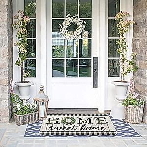 ORTIGIA Sping Home Sweet Home Doormat Indoor Outdoor Patio Welcome Magnolia Wreath Door Mats Non-Slip Durable Entrance Mat for Home Entrance, Outside Entry, Yard, Floor, Patio 17x29.5INCH