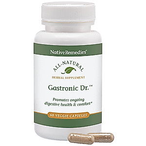 Native Remedies Gastronic Dr. - All Natural Herbal Supplement for Healthy Digestion and Comfort After Meals - Promotes a Healthy Stomach Lining and Balanced Stomach Acid Levels - 60 Veggie Caps