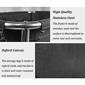 Commercial Laundry Cart on Wheels, 11.35 Bushels Large Laundry Roller with Removable Waterproof Canvas Lined Basket, Heavy Duty Stainless Steel Laundry Basket for Hotels and Hospitals