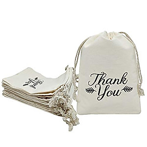Sanrich Thank You Drawstring Bags 5x7 inch for Party Favor 20 Pack Gift Goodies Treat Bags (5x7)