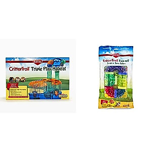 Kaytee CritterTrail Triple Habitat with Fun-nel Twist & Turn Tubes Bundle