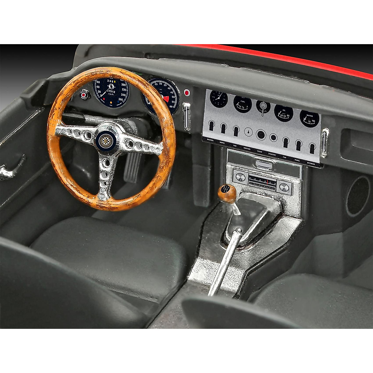 Revell 07668 Jaguar E-Type (Coupé) 1:24 Scale Unbuilt/Unpainted Plastic Model Kit, Red