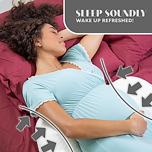 Dukanix Pregnancy Pillows for Sleeping, Pregnancy Body Pillow, Support for Belly, Back, Hip and Leg, Maternity Pillow with Adjustable Cooler Cover, Pregnancy Wedge Pillows Ideal for Pregnancy Travel,