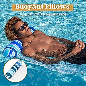 Sloosh 3 Pack Inflatable Pool Float Hammock, Water Hammock Lounges, Multi-Purpose Swimming Pool Accessories (Saddle, Lounge Chair, Hammock, Drifter) for Pool, Lake, Outdoor, Beach