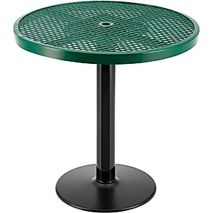 Global Industrial 36" Round Outdoor Counter Height Table with Pedestal Base, 36" H, Green