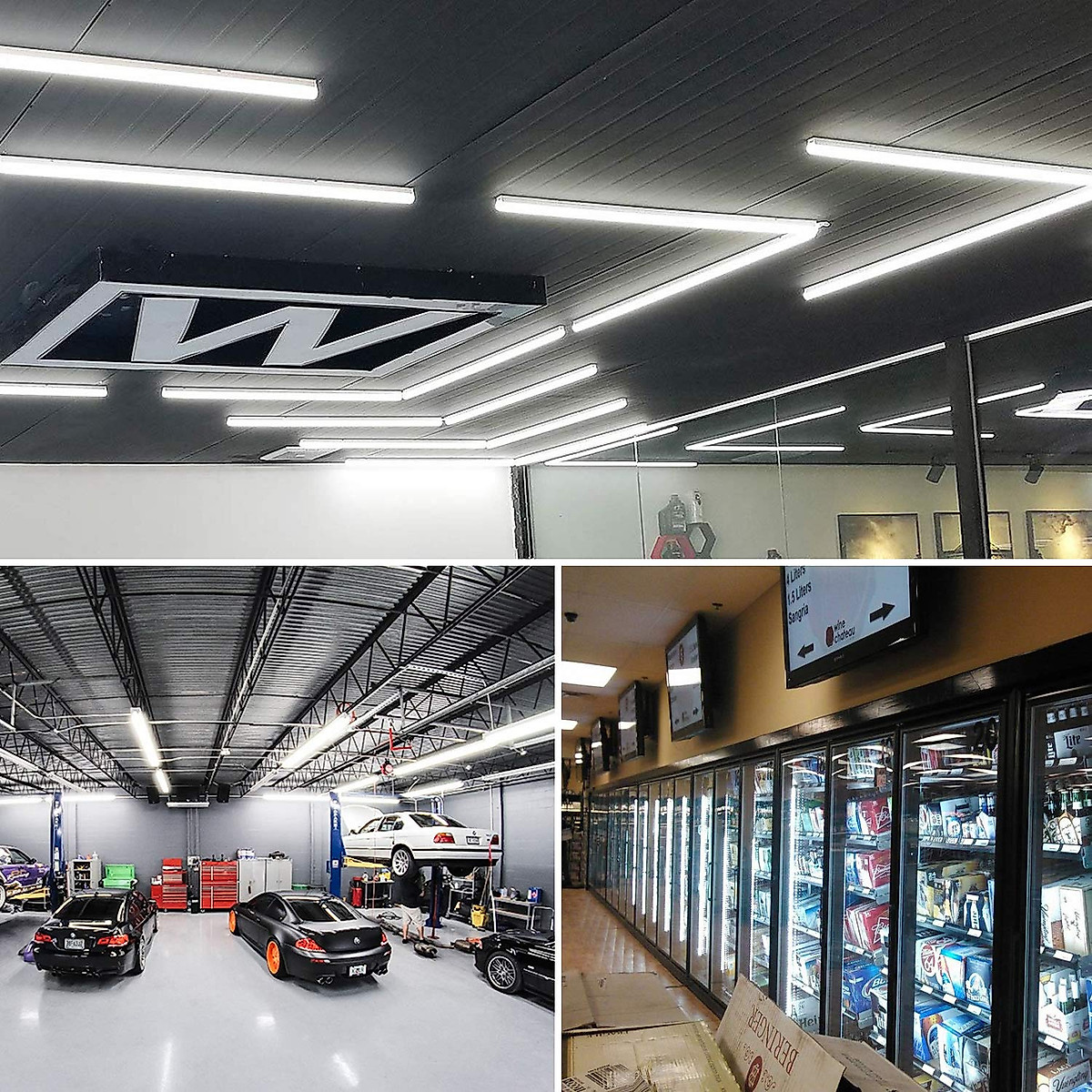 Striplight LED Shop Light Fixture, 12 Inch 5W, 580LM, Frosted Cover, 6500K, T5 Integrated Tube Light, Hight Output, Brighter White, LED Tube Light for Garage, Warehouse, Plug and Play (Pack of 2)