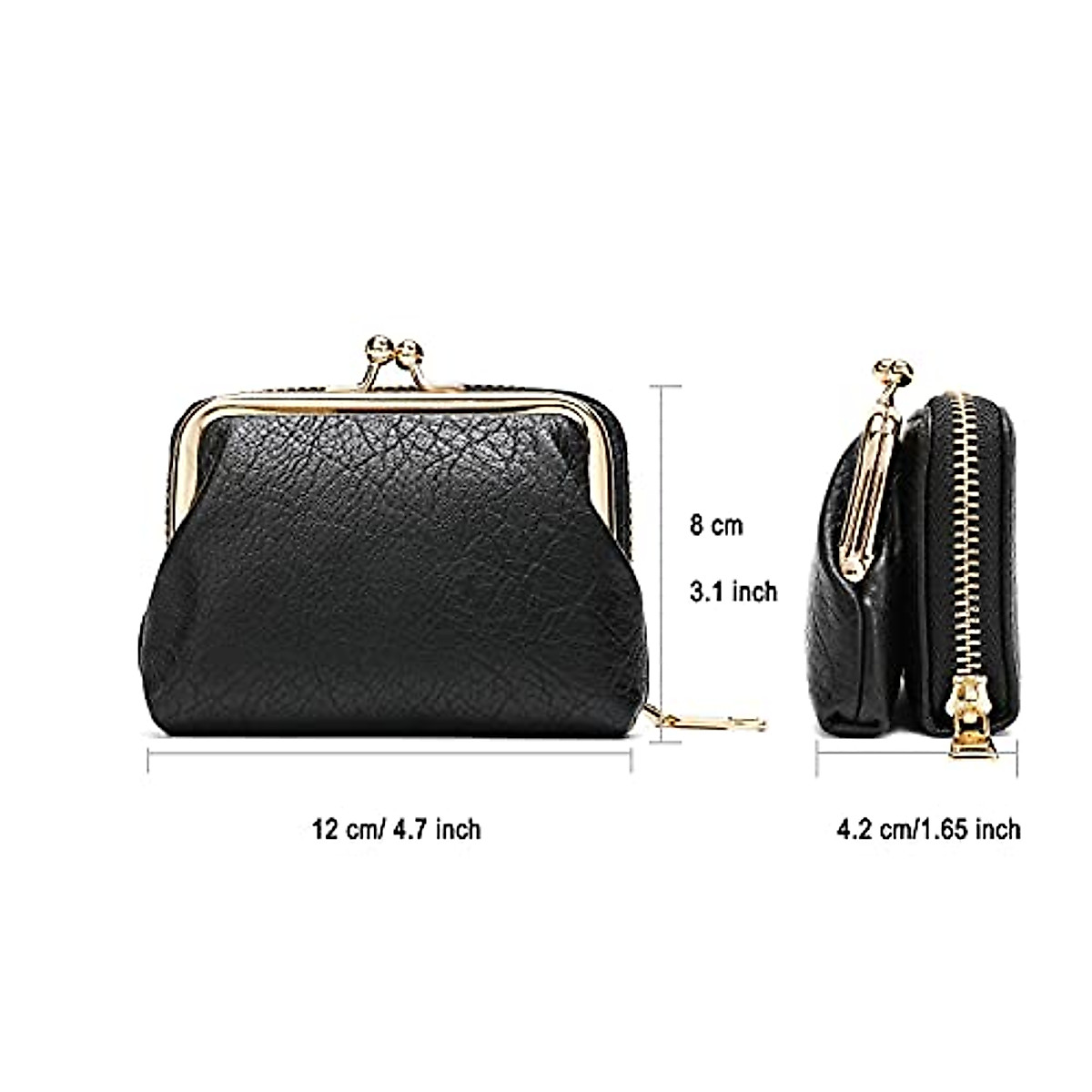 2 in 1 Change Purse Wallet,Credit Card Holder with Cion Purse for Women,Cute Pouch for Gril with Blocking Case, Minimalist Design with Zipper Clasp for Bag or Drawer Organize…
