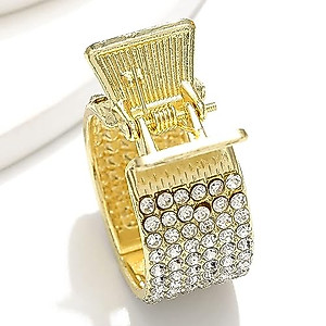 3 Pack Small Hair Clips for High Ponytail, Nonslip Metal Rhinestone Hairclips, Ponytail Holder, High Ponytail Claw Clip, Decorative Hairpins, Hair Accessories for Women and Girls