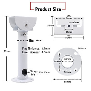 BeElion CCTV Security Camera Ceiling Mount Bracket, Universal Camera Wall Mounting Bracket for CCTV Security Camera/I Mount/Dome Camera/IP Camera