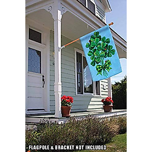 Toland Home Garden 102589 Shamrock Bouquet St Patricks Day Flag 28x40 Inch Double Sided St Patricks Day Garden Flag for Outdoor House St Pats Flag Yard Decoration