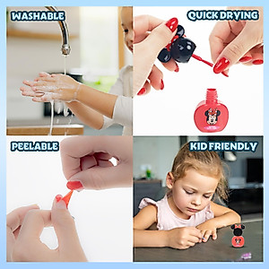 Townley Girl Disney Minnie Mouse Sparkly Cosmetic Makeup Set for Girls with Lip Balm Nail Polish Nail Stickers-35 Pcs|Perfect for Parties Sleepovers Makeovers|Birthday Gift for Girls above 3 Yrs, Kid