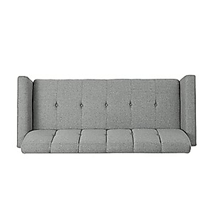 Christopher Knight Home Treston Mid-Century Fabric Sofa, Grey / Natural
