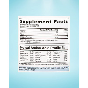 BioOptimal Collagen Peptides Powder - Grass-Fed, Pasture-Raised Hydrolyzed Protein Supplement for Skin, Hair, & Nails - Non-GMO, Zero Sugar Daily Supplement for Men & Women (45 Servings)