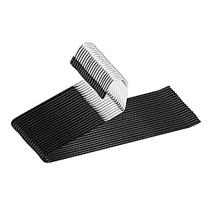 Jeronic Pant Hangers, 20 Pack Steel, Black, 20 Count