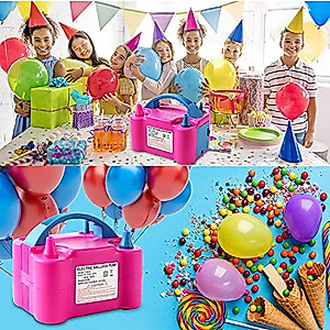 Gresus Electric Balloon Pump,110V 600W Portable Dual Nozzle Quick-Fill Balloon Inflator/Blower for Party Decoration