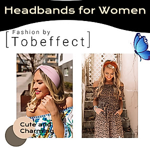 Tobeffect Headbands for Women Non Slip Turban Head Band Boho Elastic Hair Bands for Teen Girls Fashion Wraps Accessories Solid Color, 8 pack