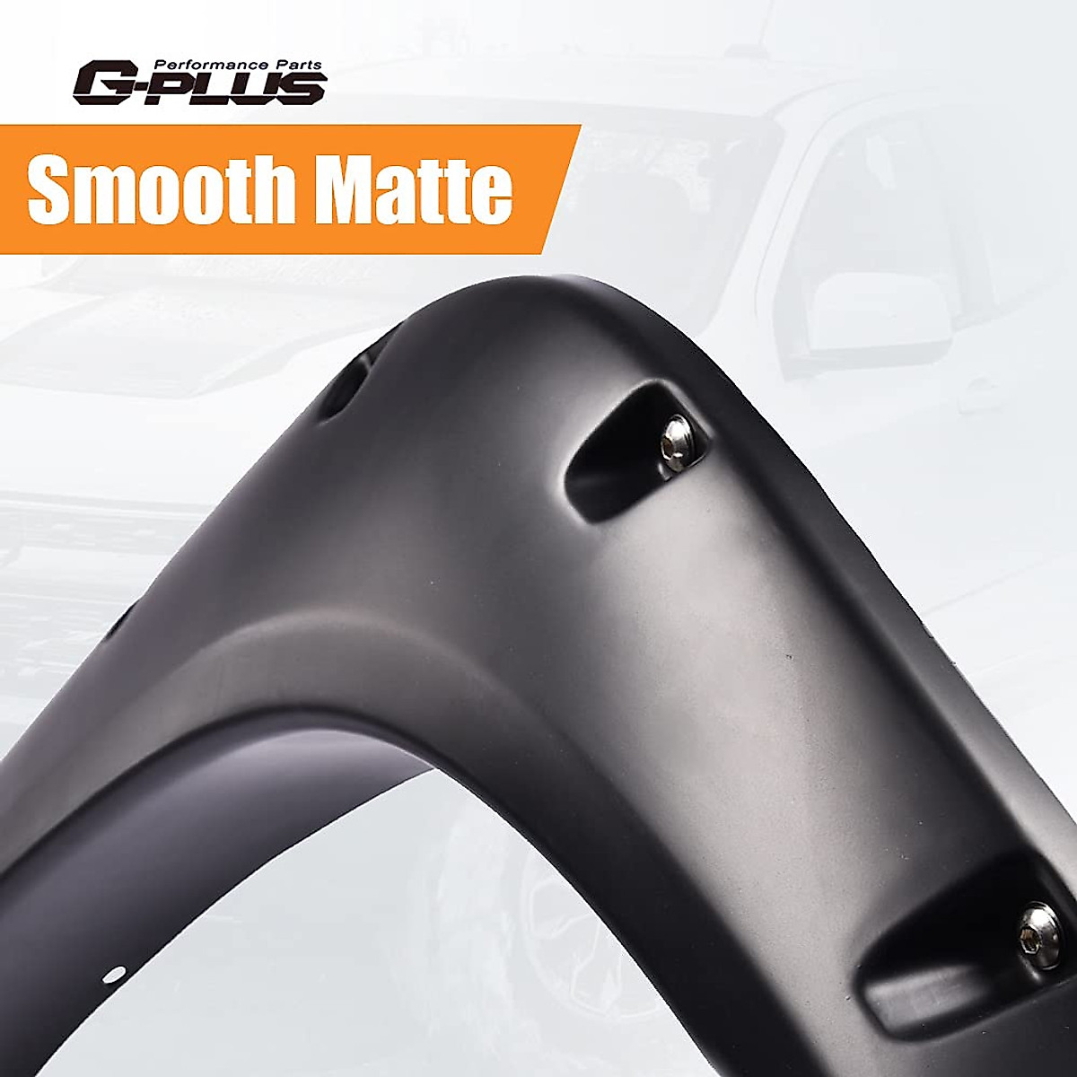 G-PLUS Fender Flares,Compatible With 2011-2016 Ford F250 F350 Superduty Styleside Models Only w/ 81.8" / 98.0" bed length (NOT Fit Dually & Flareside Models),Pocket Rivet Smooth Matte Wheel Cover 4pcs