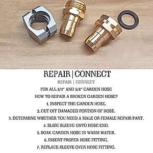 Hourleey Garden Hose Repair Fittings, Zinc and Aluminum Male Hose End Water Hose Repair Connector, 2 Pack