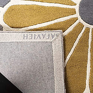 SAFAVIEH Soho Collection 2'6" x 6' Grey / Yellow SOH705A Handmade Premium Wool & Viscose Runner Rug