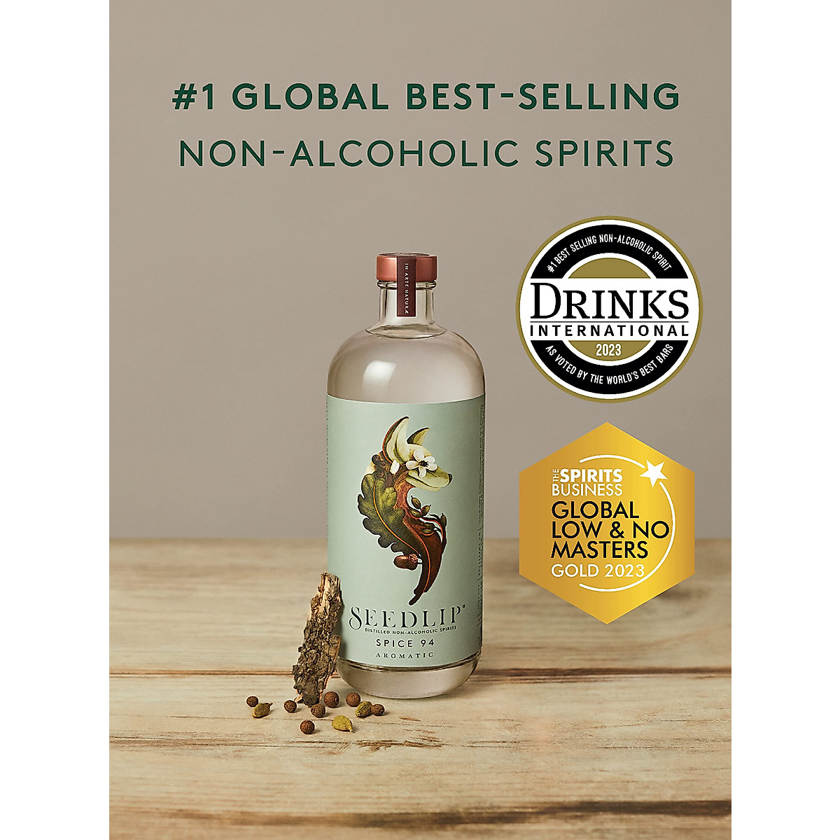 Seedlip Spice 94 - Non-alcoholic Spirit | Calorie Free, Sugar Free | Spirit Alternative | Alcohol Free Cocktails | 23.7fl oz (700ml)