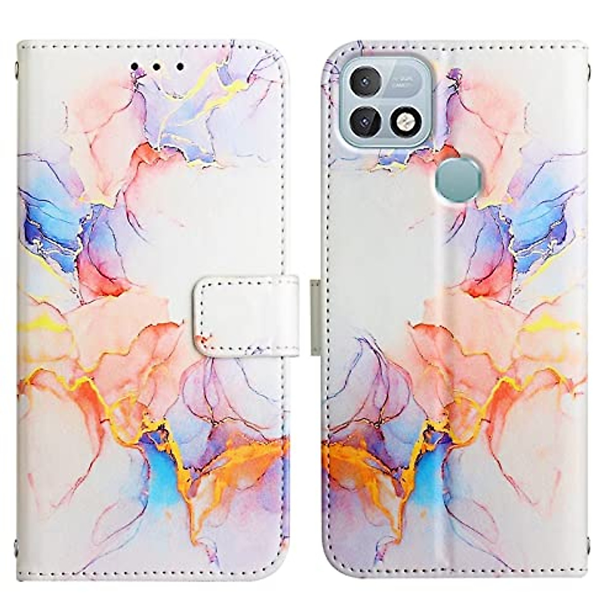 ZHANGUO Mobile Phone Case Bag Designed for Infinix HOT 10i/Smart 5 Pro Marbling Case,Slim Stylish Protective Bumper Case PU Leather Wallet Phone Cover with Card Holder Flip Kickstand Back Cover Case