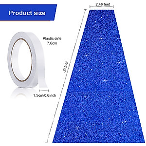 Tatuo Carpet Runner Runway Rug 55 gsm Thickness with Carpet Tape for Wedding graduation party Outdoor indoor Hallway Rug(Glitter Dark Blue, 2.46 x 30 Feet)