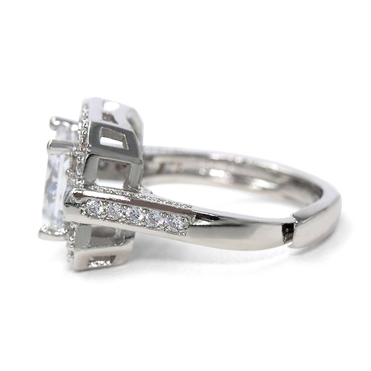 Weiss Radiant Cut CZ Engagement Ring and Cocktail Ring - ADJUSTABLE sizes 6 thru 11