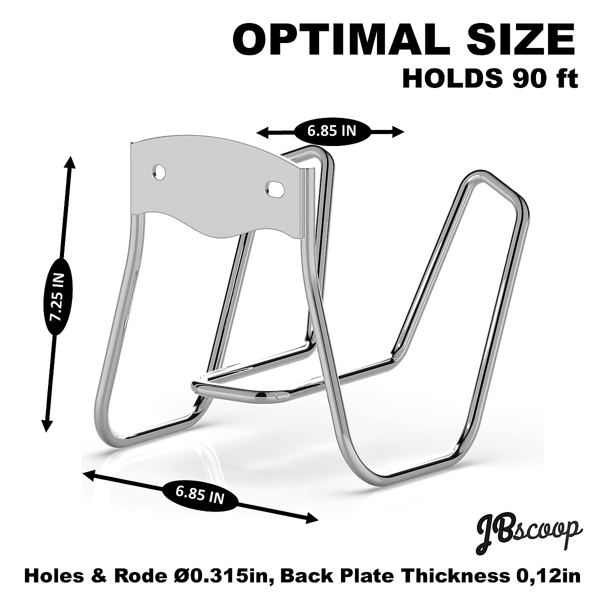 JBscoop Garden Hose Holder, Garden Hose Hanger Wall Mount for Water Hose, Extension Cords, Air Compressor Hose, Heavy Duty & Rust Proof (90 Feet)