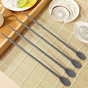 VOSAREA 2 Pairs Silicone Cooking Chopsticks Spoons 11inch Reusable Long Stirring Spoons Non-slip Stir Spoons Chopsticks Multi-function Kitchen Utensils