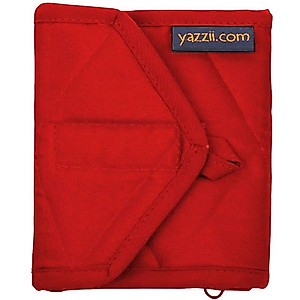 Yazzii Craft Travel Wallet - Portable & Multifunctional Craft Purse - 4 Pocket Organizer for Notions, Credit Cards, Jewelry, Accessories, Medicine, & More! Red