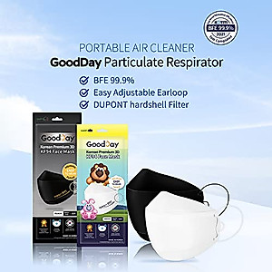 (Pack Of 10) GOODDAY ADJUSTABLE KIDS Certified KF94 Korean Face Mask Disposable Comfortable Youth Children's Face Mask - Small/White