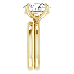 Solid Yellow Gold Engagement Ring Set for Women, Handmade 4 Carats Oval Cut Moissanite Solitaire Ring Set, Diamond Wedding Yellow,White,Silver