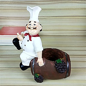 DOUBA Sitting Wine Barrel Chef Wine Rack Decoration Resin Wine Bottle Rack bar Restaurant Decoration Furniture