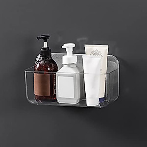 Ettori 3 Pack Shower Caddy,Soap Dish and Toothbrush Holder,Wall Mounted Rustproof Plastic Shower Storage for Inside Shower and Bathroom Shower Accessories-Clear