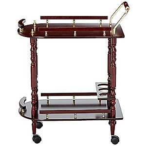 Coaster Home Furnishings Palmer 2-Tier Serving Cart Merlot and Brass