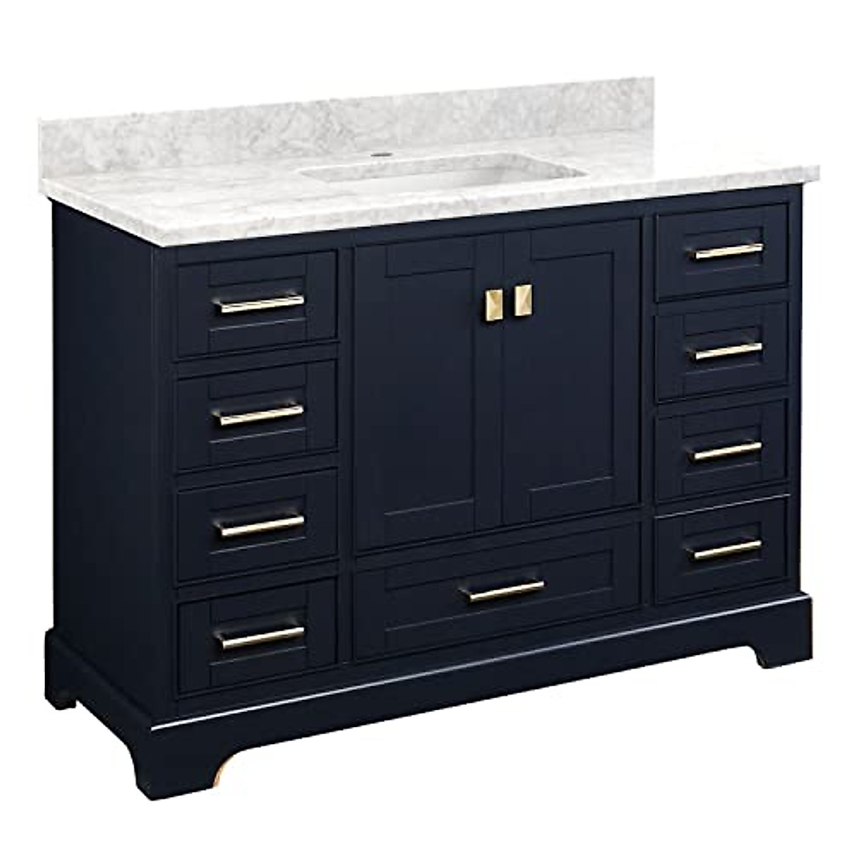 Signature Hardware 953665-48-RUMB-1 Quen 48" Free Standing Single Basin Vanity Set with Cabinet, Vanity Top, and Undermount Sink - 1 Faucet Hole