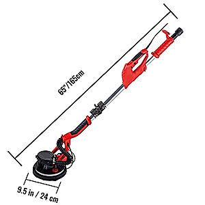 Mophorn Drywall Sander 850W, Electric Drywall Sander, Variable Speed 800-1750 RPM, Foldable Sheetrock Sander, with Telescope Handle, Electric Sander, with LED Strip Light and Vacuum Bag, Wall Sander