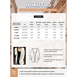 Dokotoo Womens Oversized Winter Cardigans Sweaters for Women 2024 Fashion Open Front Ladies Long Sleeve Autumn Chunky Casual Soft Knit Outerwear Coats Green X-Large