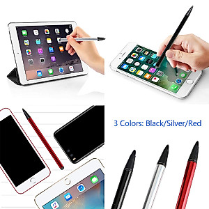 Capacitive and Resistive Stylus Pen, Rubber Nib & Hard Tip 2 in 1 Series, Fine Point Stylus Tip,High Sensitivity Precision,Universal for Samsung Galaxy and Other Android Touch Screen(3 Pieces)