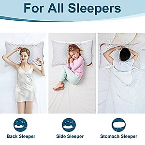 Swandream Cooling Standard Size Pillows Set of 2, Soft and Skin Friendly Down Alternative Pillow for Sleeping, Breathable Pillow for Back, Stomach or Side Sleepers, White, 20 * 26 Inches