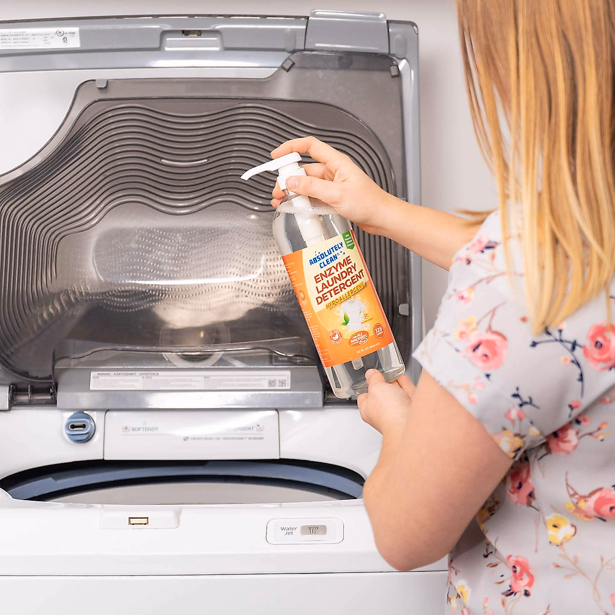 Amazing Natural Based Laundry Detergent Liquid (256 Loads) - Powerful Natural Enzymes - USA Made (32oz Bottle)