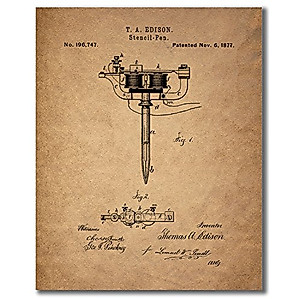 Tattoo Artist Patent Prints - Set Of 4 Vintage Wall Art Photos