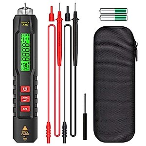 SUETTLA A3X Pen Type Multimeter, Smart Digital Multimeter AC/DC Voltage Tester Intelligent Current Meter Non-Contact Voltmeter Sensor Pen Test with Resistance Continuity Capacitance Diode Live Wire