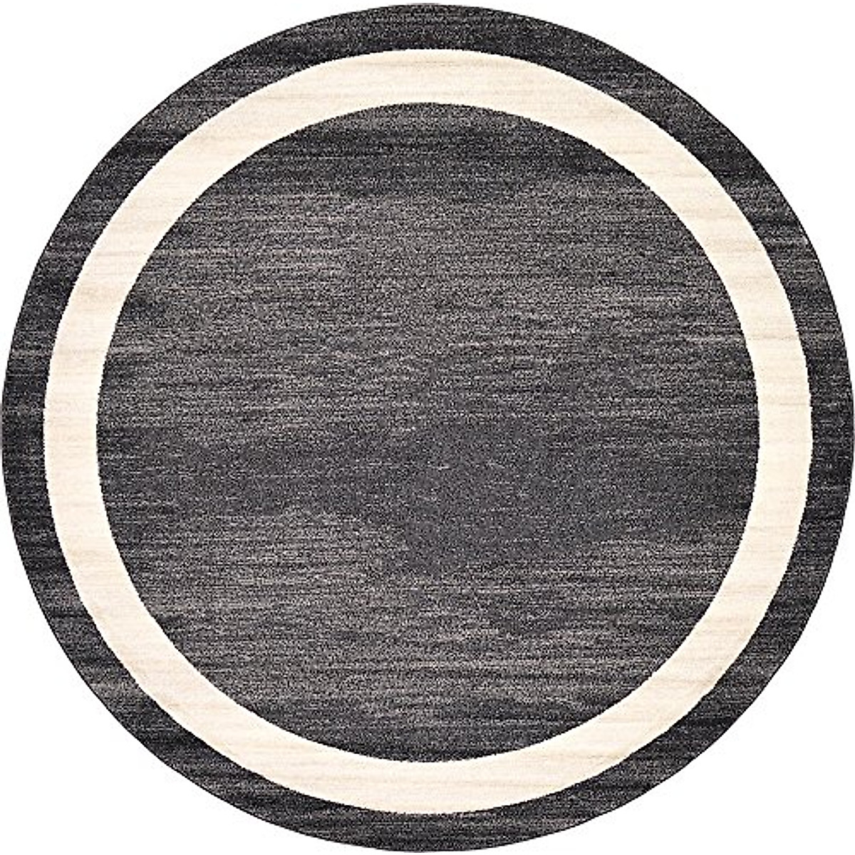 Unique Loom Del Mar Collection Area Rug - Maria (7' 10" Round, Black/ Ivory)