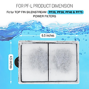 Top Fin Silenstream PF-L Refill for PF20, PF30, PF40 and PF75 Power Filters 6.5in x 4.5- (12 Count) 1 Year Supply