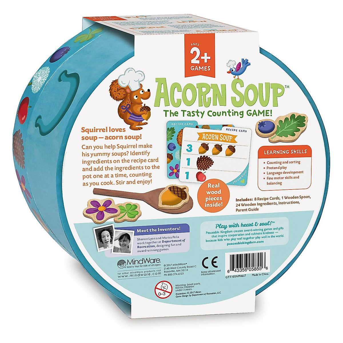 Peaceable Kingdom Acorn Soup Game - Educational Games for Toddlers, Includes Instructions and Parent Guide - 2 Year Old and Up