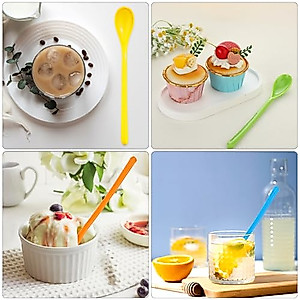 Giantree 6 PCS Long Handle Spoons, Long Handle Mixing Spoon, 7.28 Inches Colorful Teaspoons, Coffee Spoons Tall Iced Tea Ice Cream Sundae Cocktail Hot Chocolat Stirring Longdrink Spoons